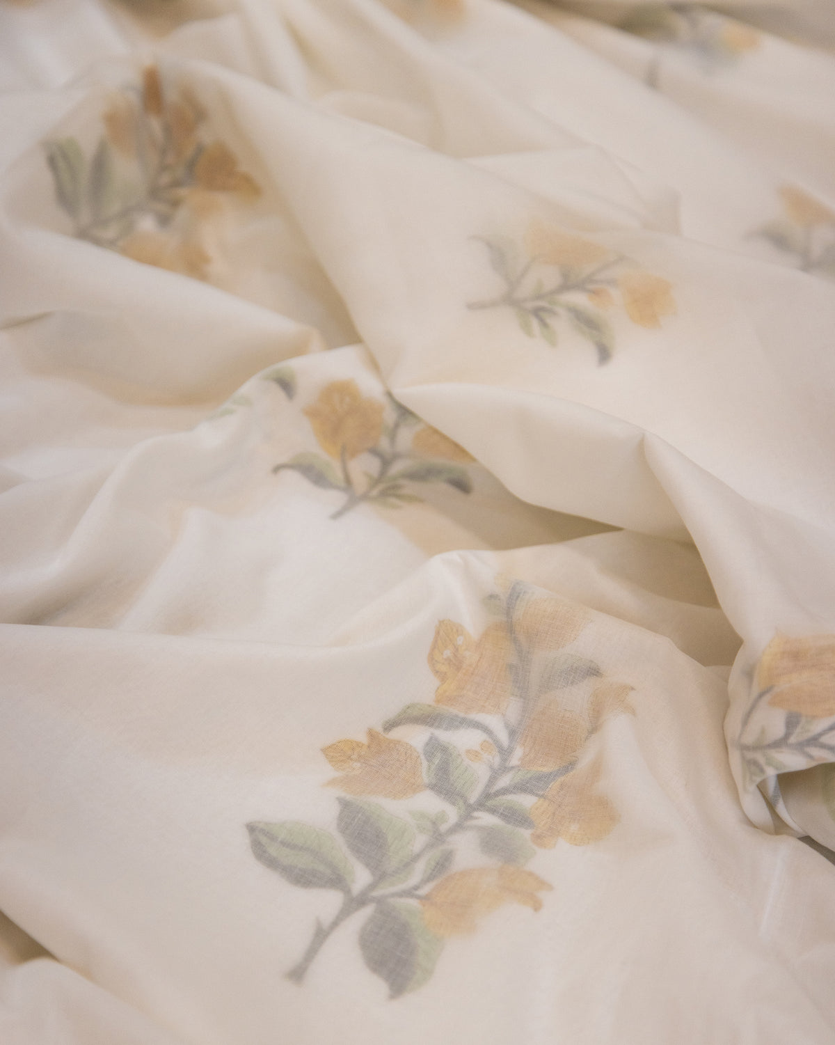 Bougainvillea Blooms Yellow 3D Double Bed Dohar | Rangbagh