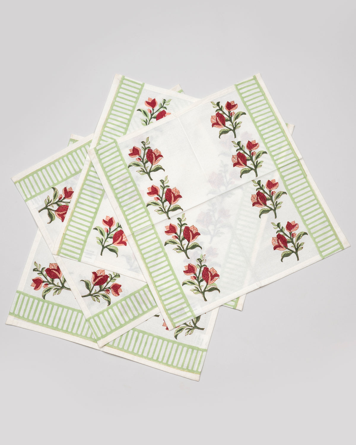 Bougainvillea Blooms Pink Table Mat & Napkin - Set of 6 | Rangbagh