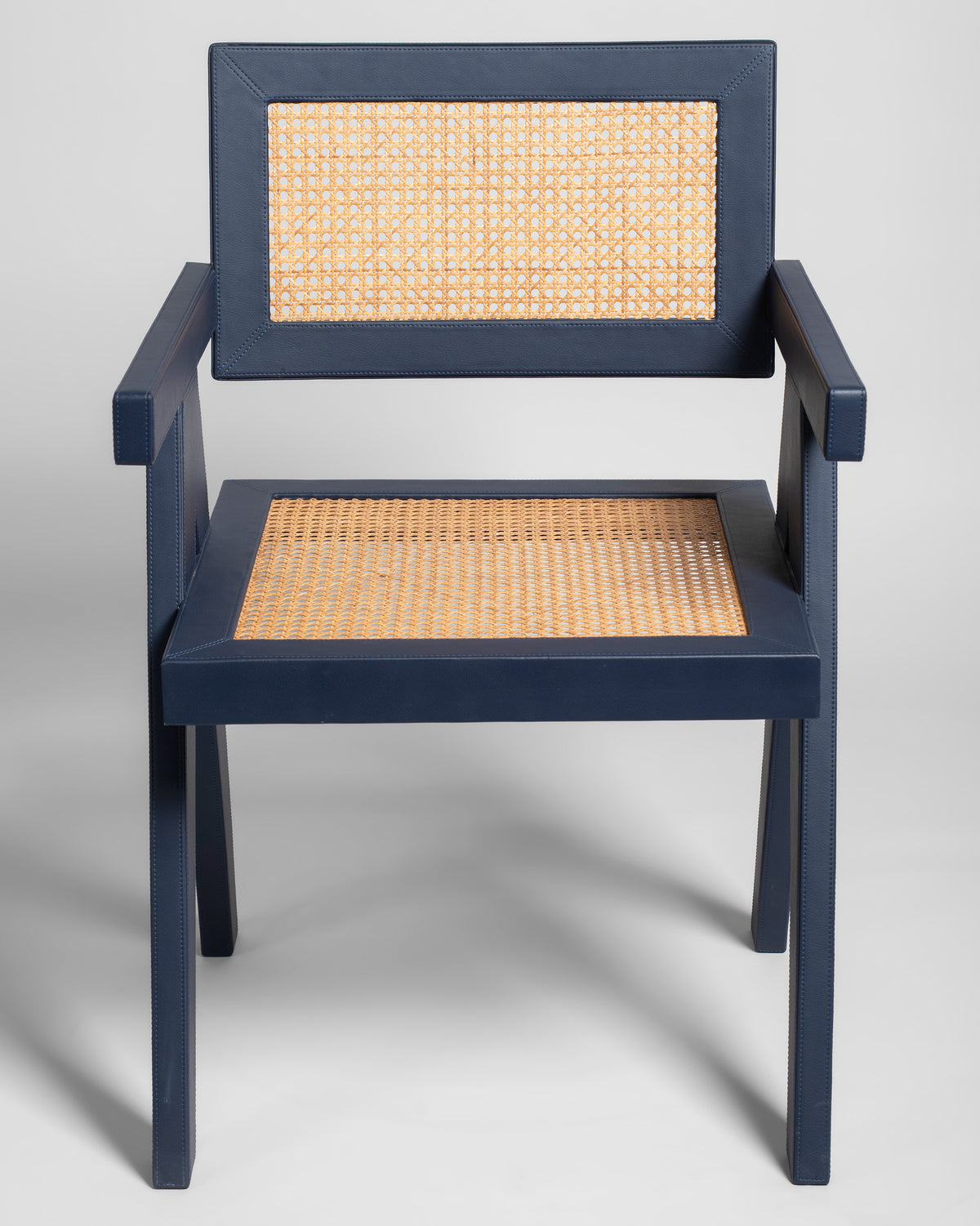 Chandigarh Chair - Navy Nautical Leatherette | Rangbagh