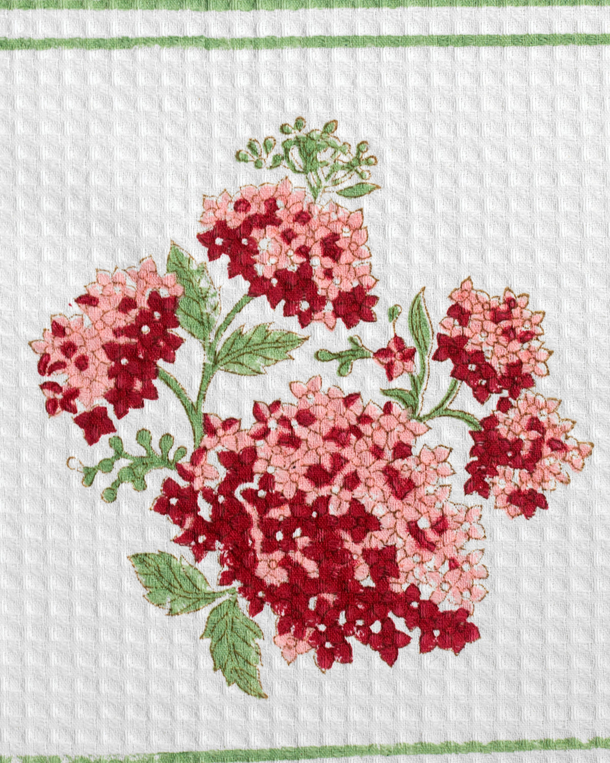 Whispering Hydrangea Pink Green Face Towel | Rangbagh