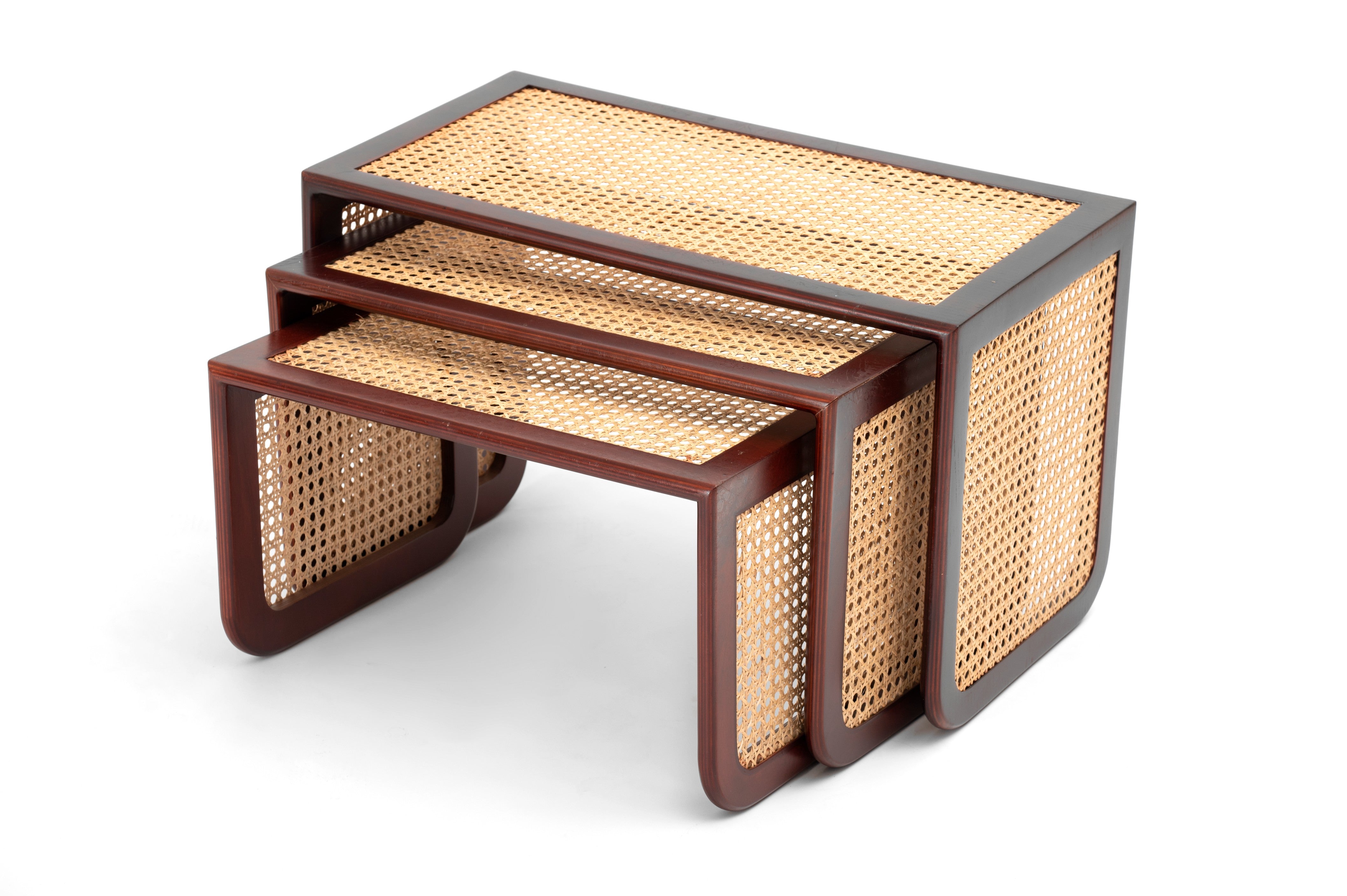 Rattan Nesting Table - Set of 3 | Rangbagh