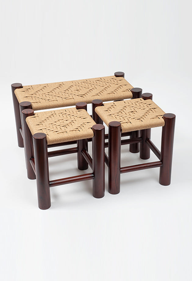 Danish Cord stool - Set of 3 | Rangbagh