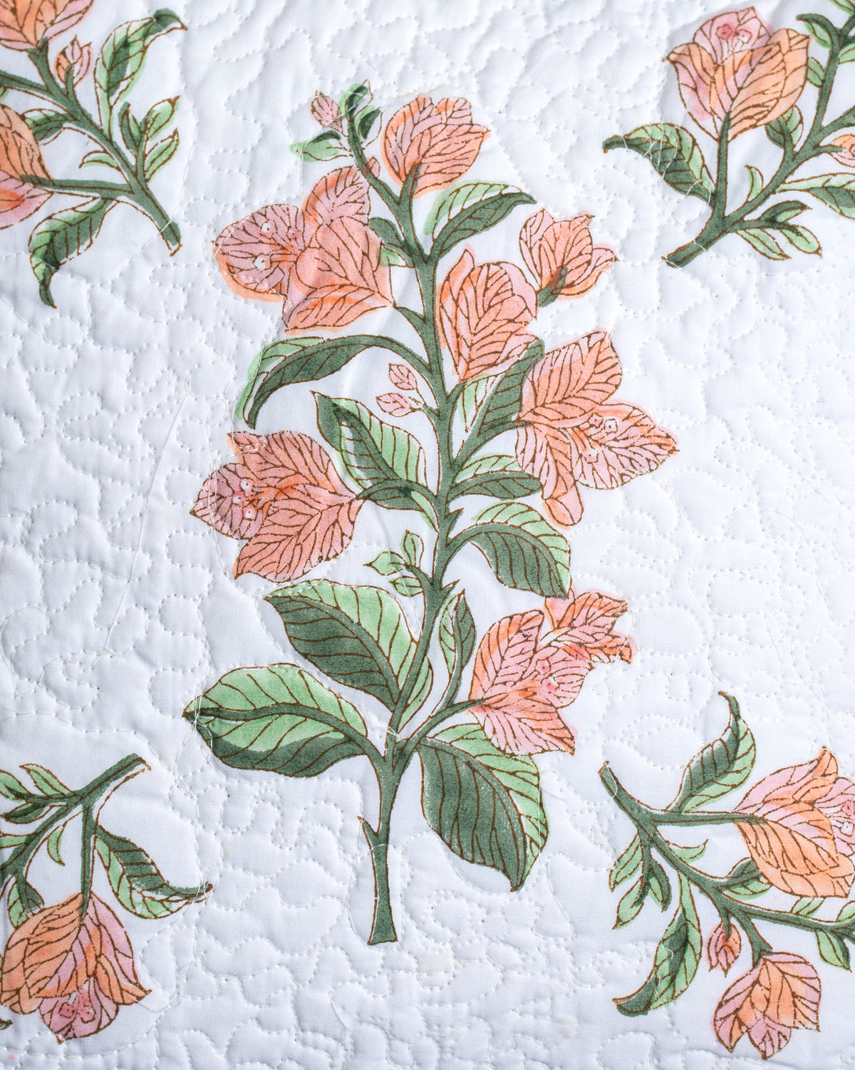 Bougainvillea Blooms Peach Cushion Cover | Rangbagh