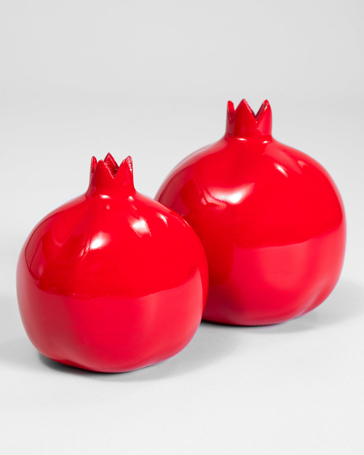 Red Wooden Pomegranate Candle Holder - Set of 2 | Rangbagh