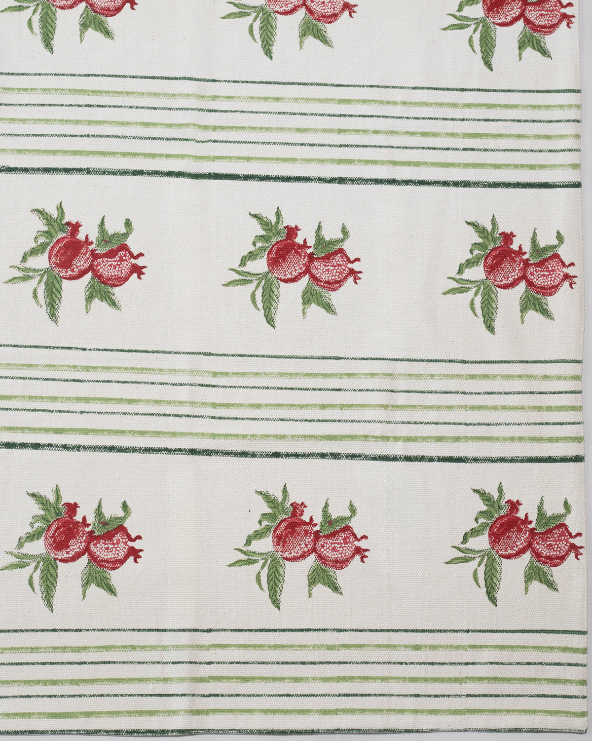 Pomegranate with Bagh Stripes Hand Woven Rug (Big) | Rangbagh