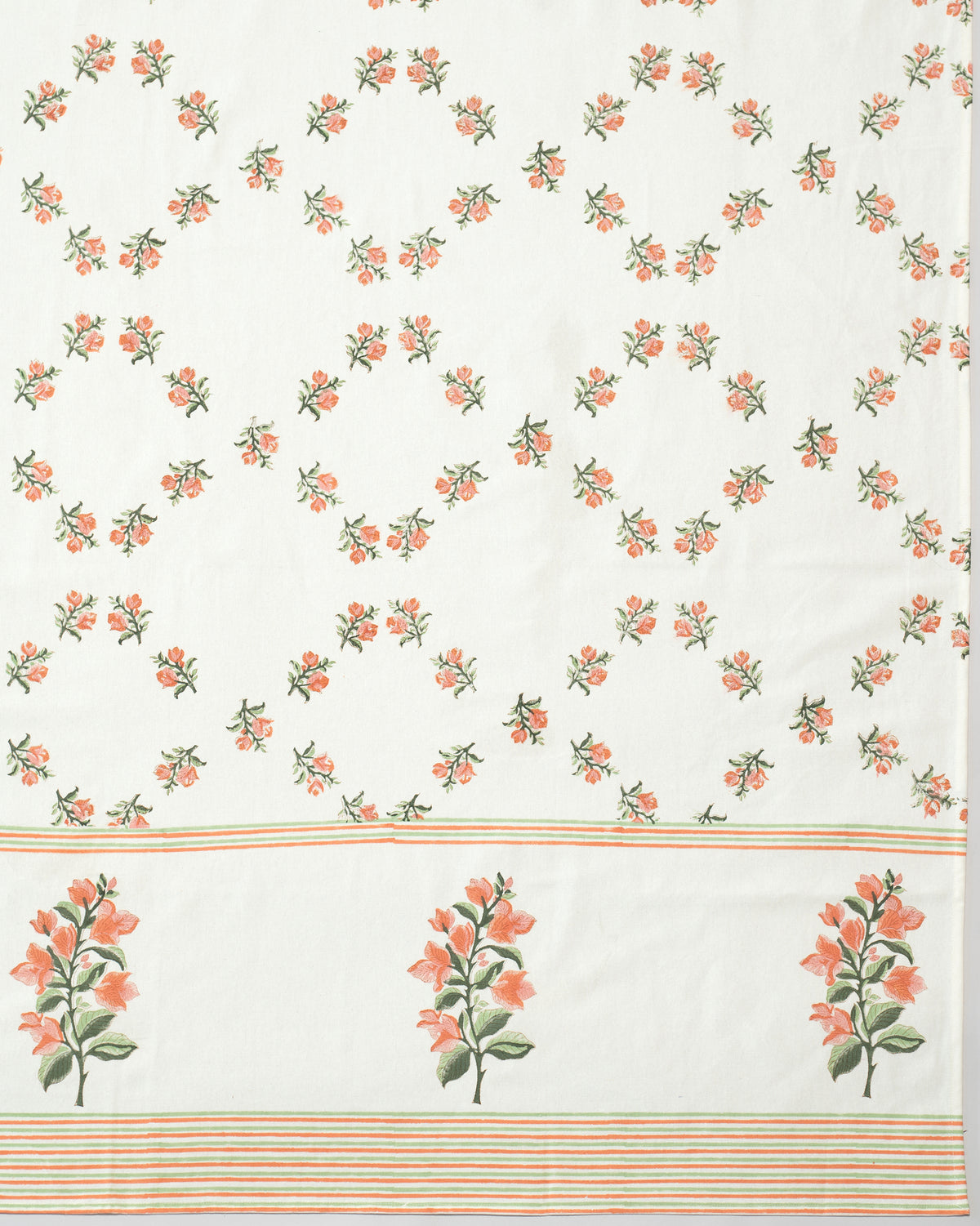 Bougainvillea Blooms Peach Table Cloth | Rangbagh