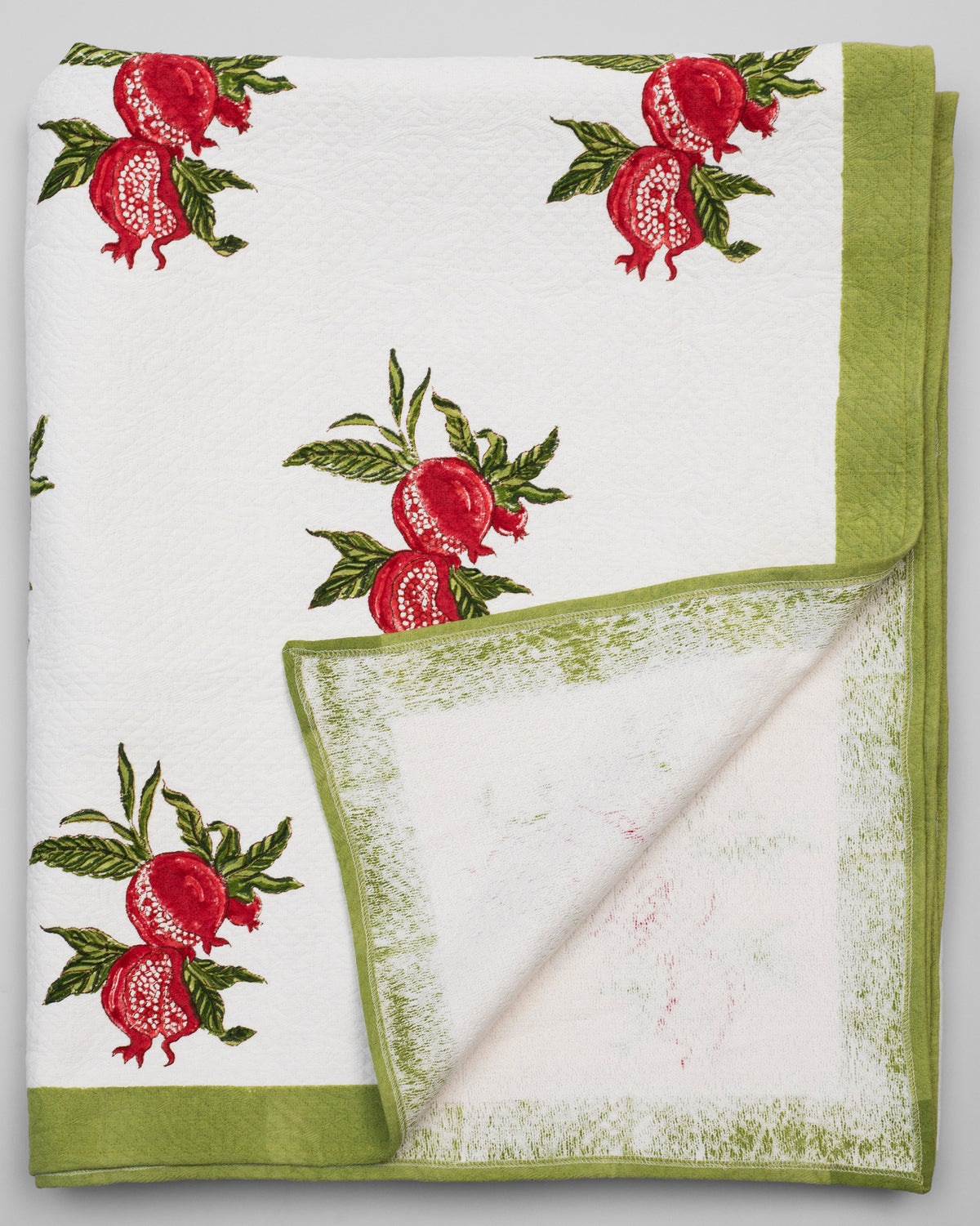 Pomegranate Jacquard Bedcover-Pillow Cover Set | Rangbagh