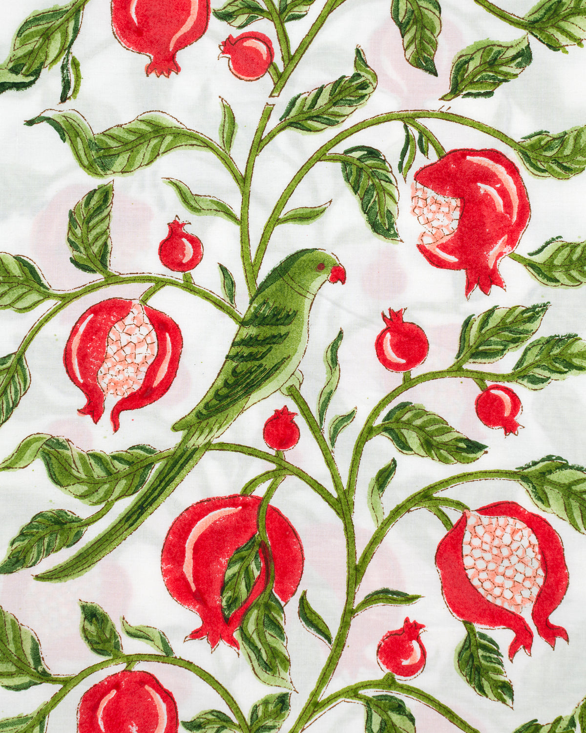 Parrots & Pomegranates Bedsheet | Rangbagh
