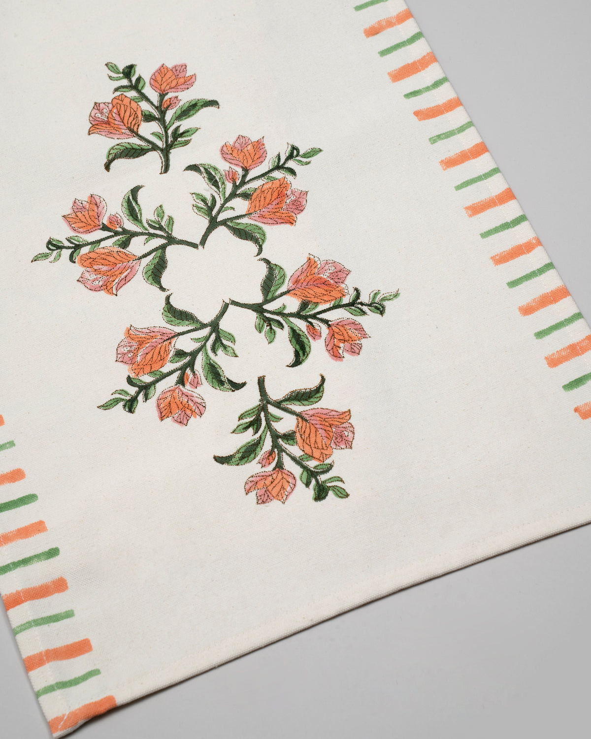 Bougainvillea Blooms Peach Table Runner | Rangbagh