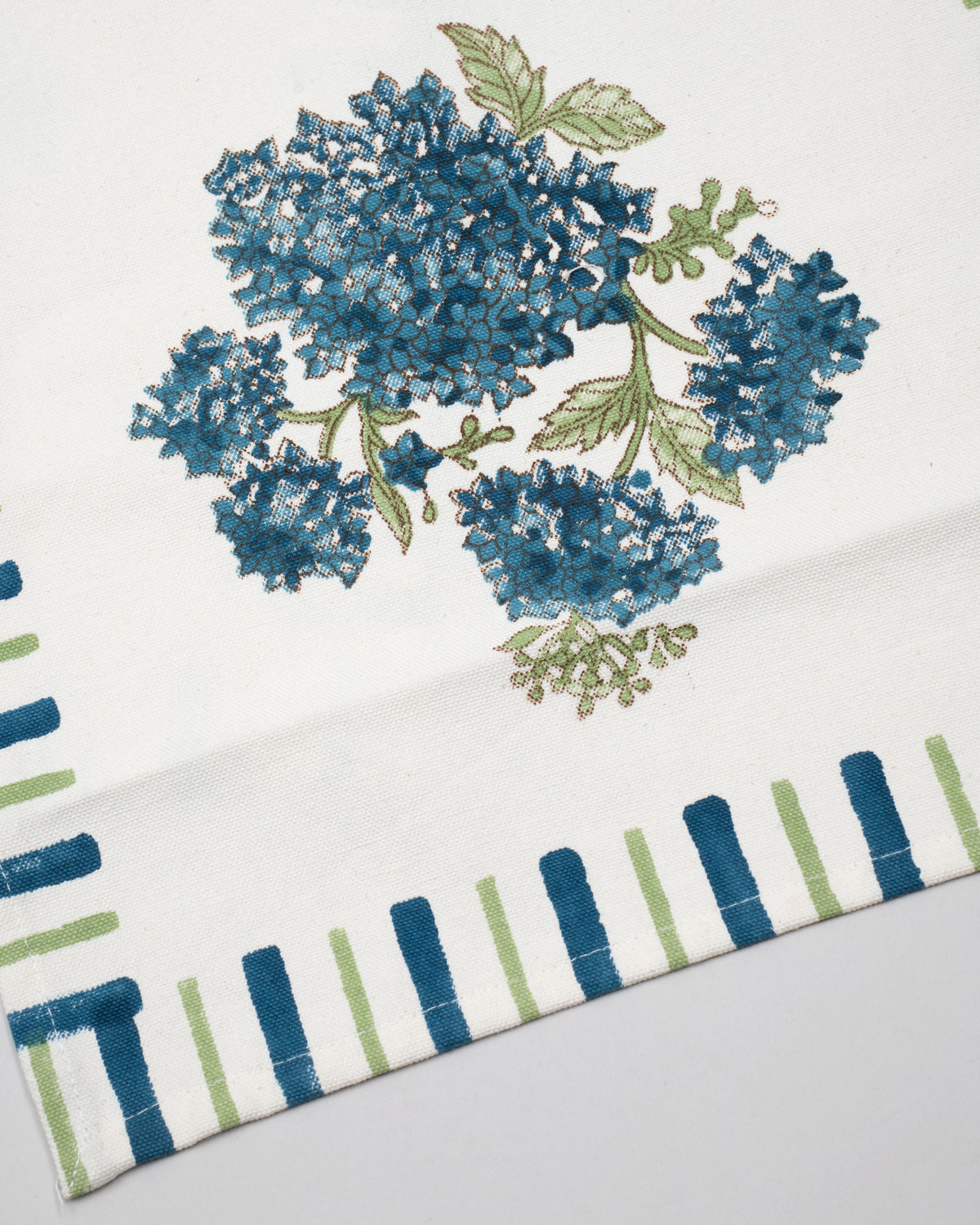 Whispering Hydrangea Blue Table Runner | Rangbagh