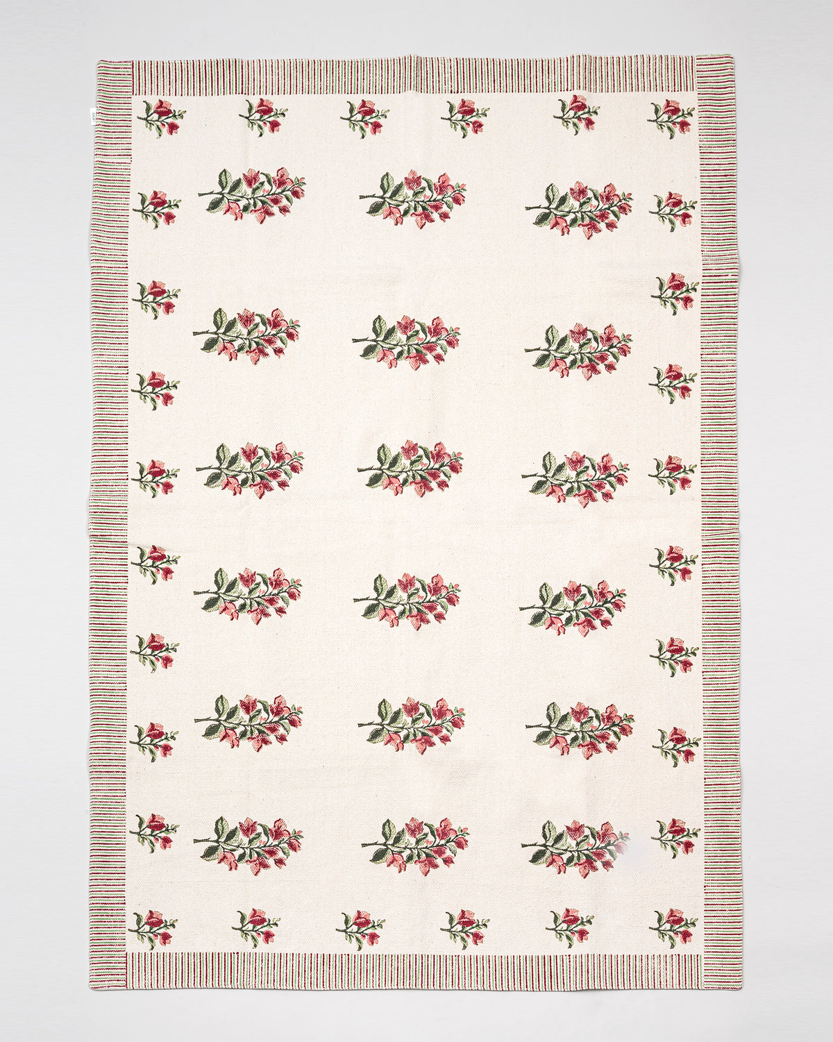 Bougainvillea Blooms Pink Hand Woven Rug - Big | Rangbagh