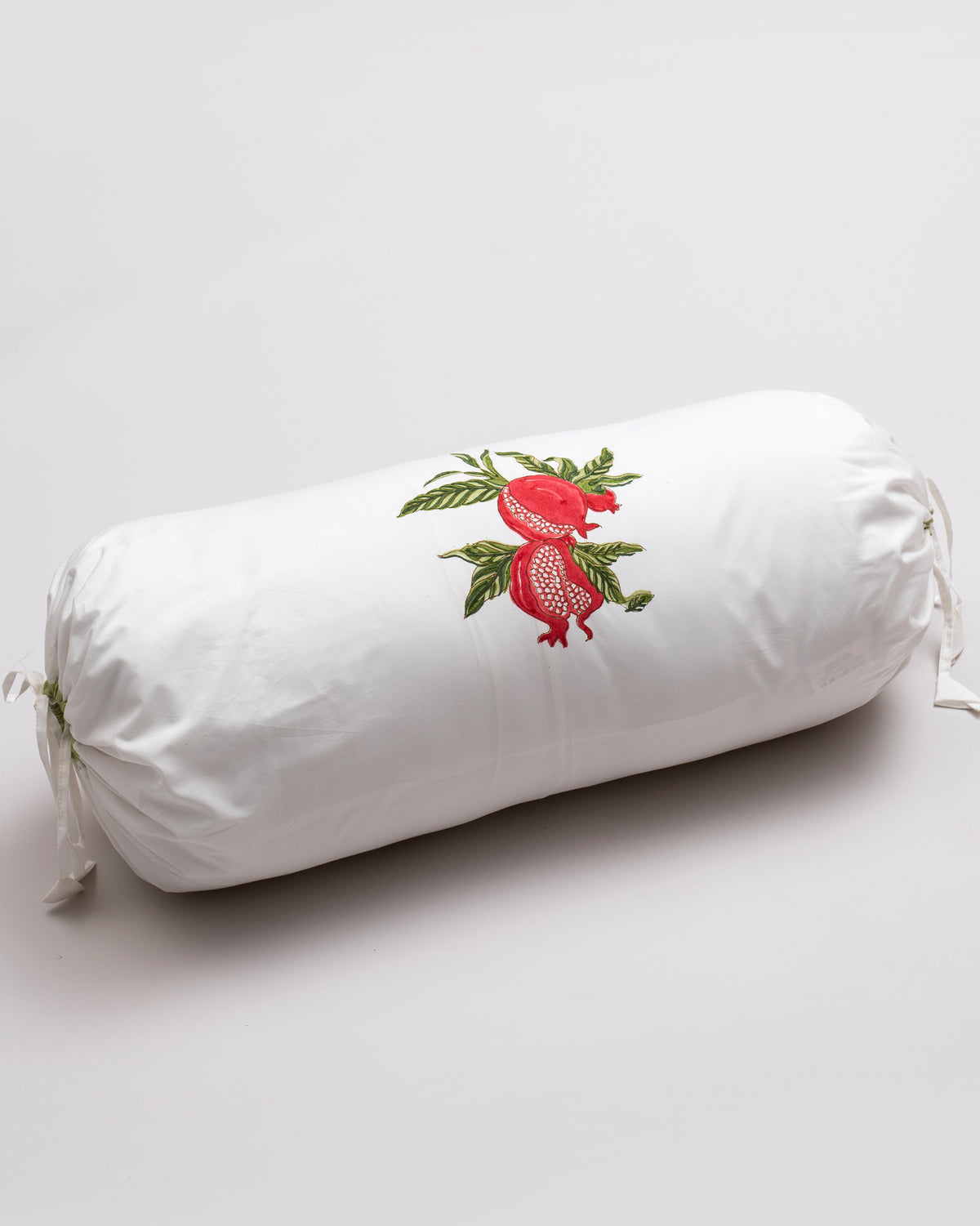 Pomegranate Green Border Bolster | Rangbagh